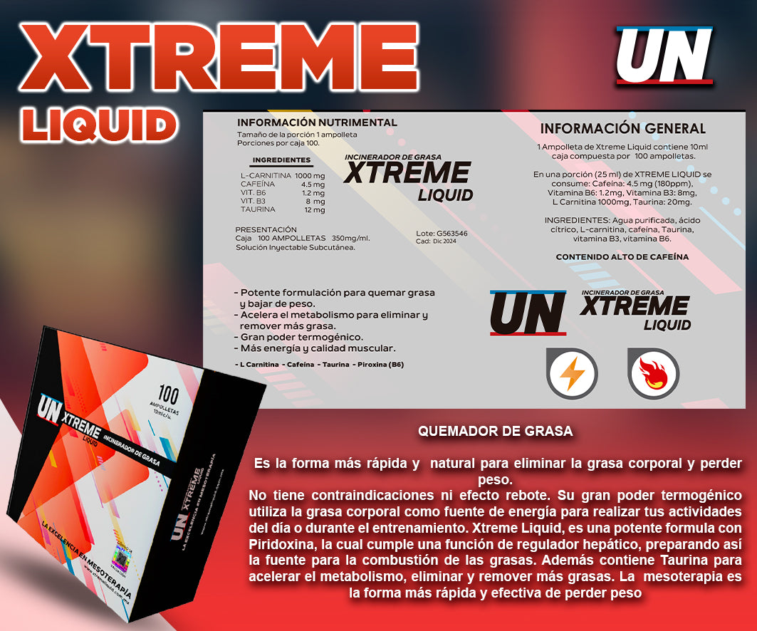 LIQUID XTREME UN MESOTERAPIA CAJA CON 100 AMPOLLETAS – Corpofit